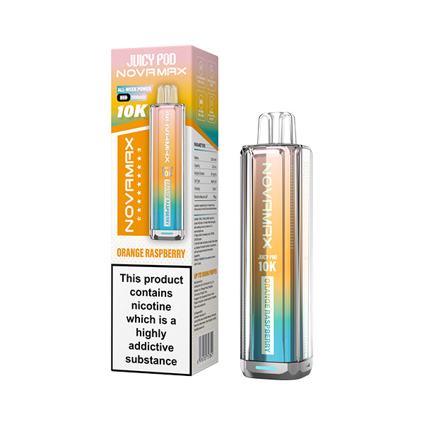 Orange & Raspberry - Juicy Pod Nova Max 10k Kit – Hillsborough Vape Lounge